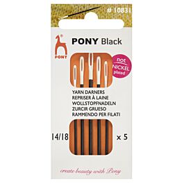 Hand Sewing Needles Long Darners Black with White Eye Sizes 14-18